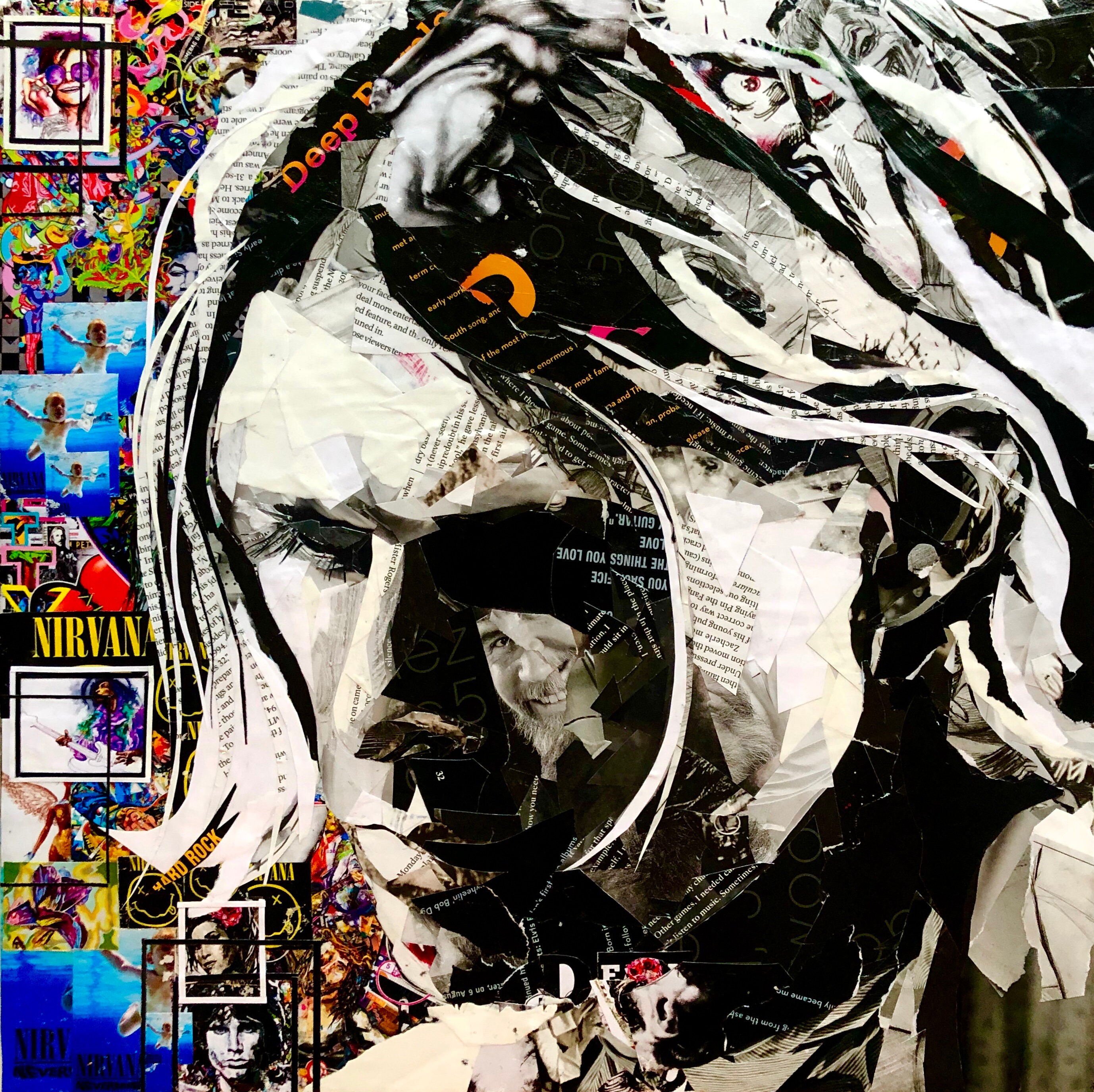 Kurt Cobain Art/kurt Cobain Collage/nirvana Art/nirvana Collage/ Rock ...