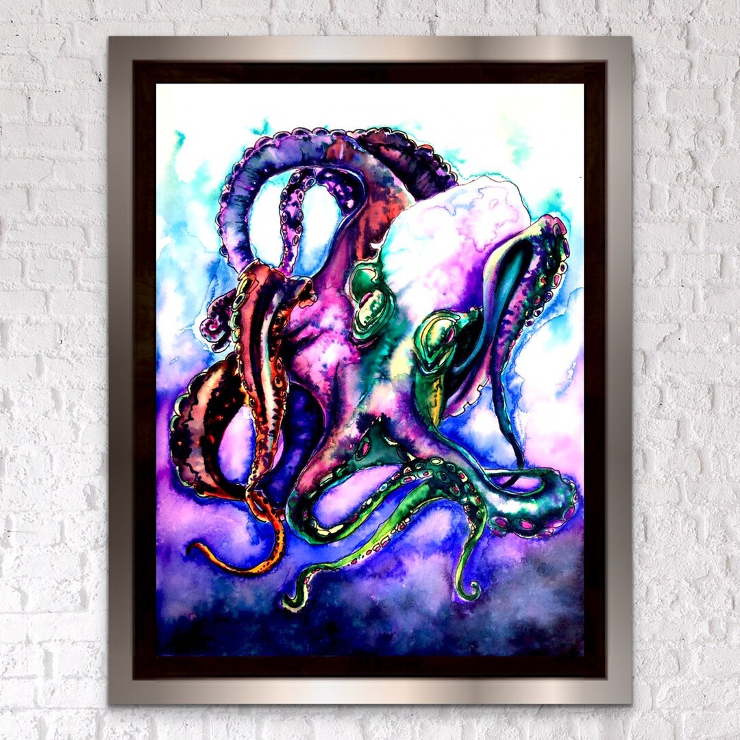 Octopus Art/octopus Artwork/giclee/colorful Octopus Art/colorful ...