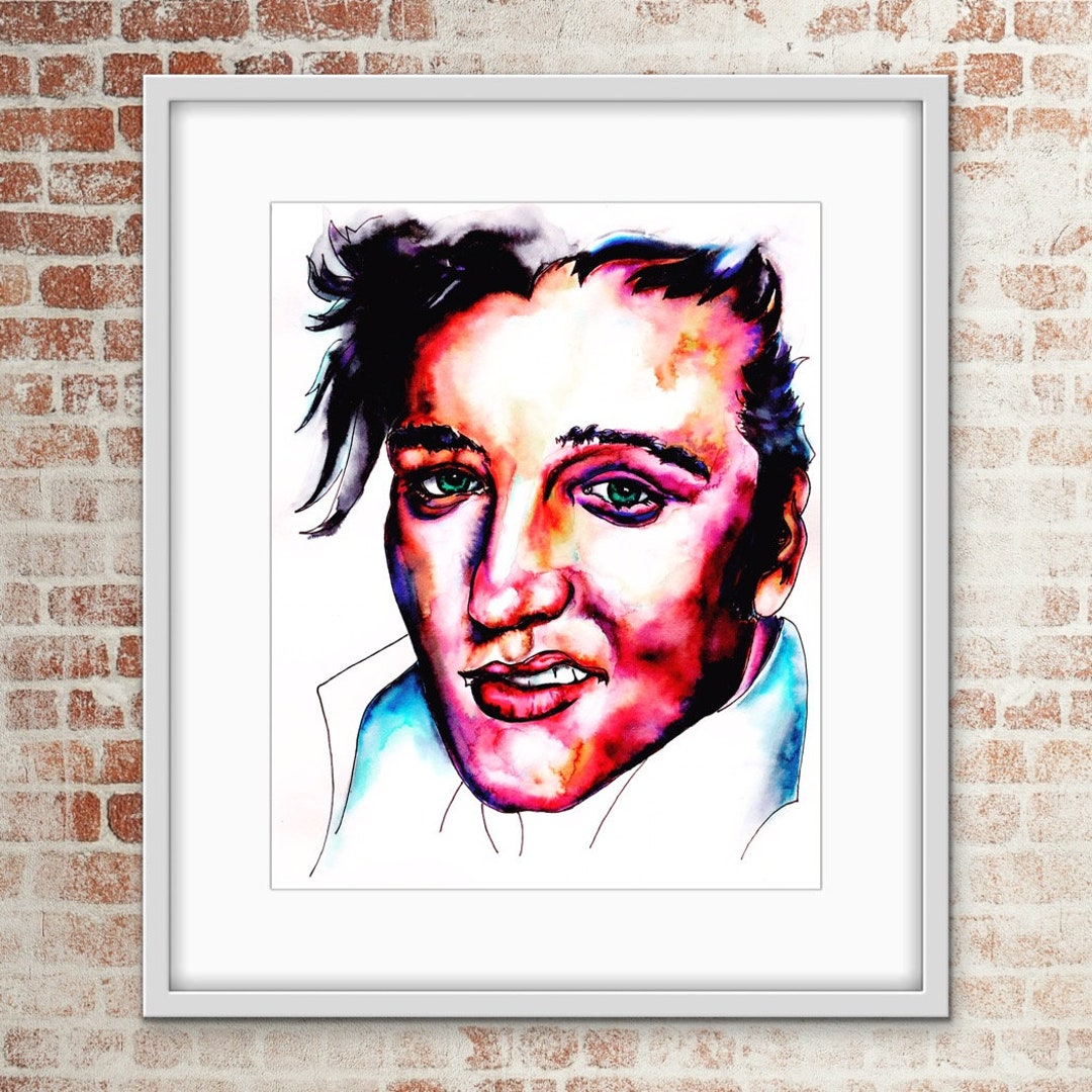 Elvis/ Original Watercolor/ Matted/ the King/ Elvis Art/ Elvis Painting ...
