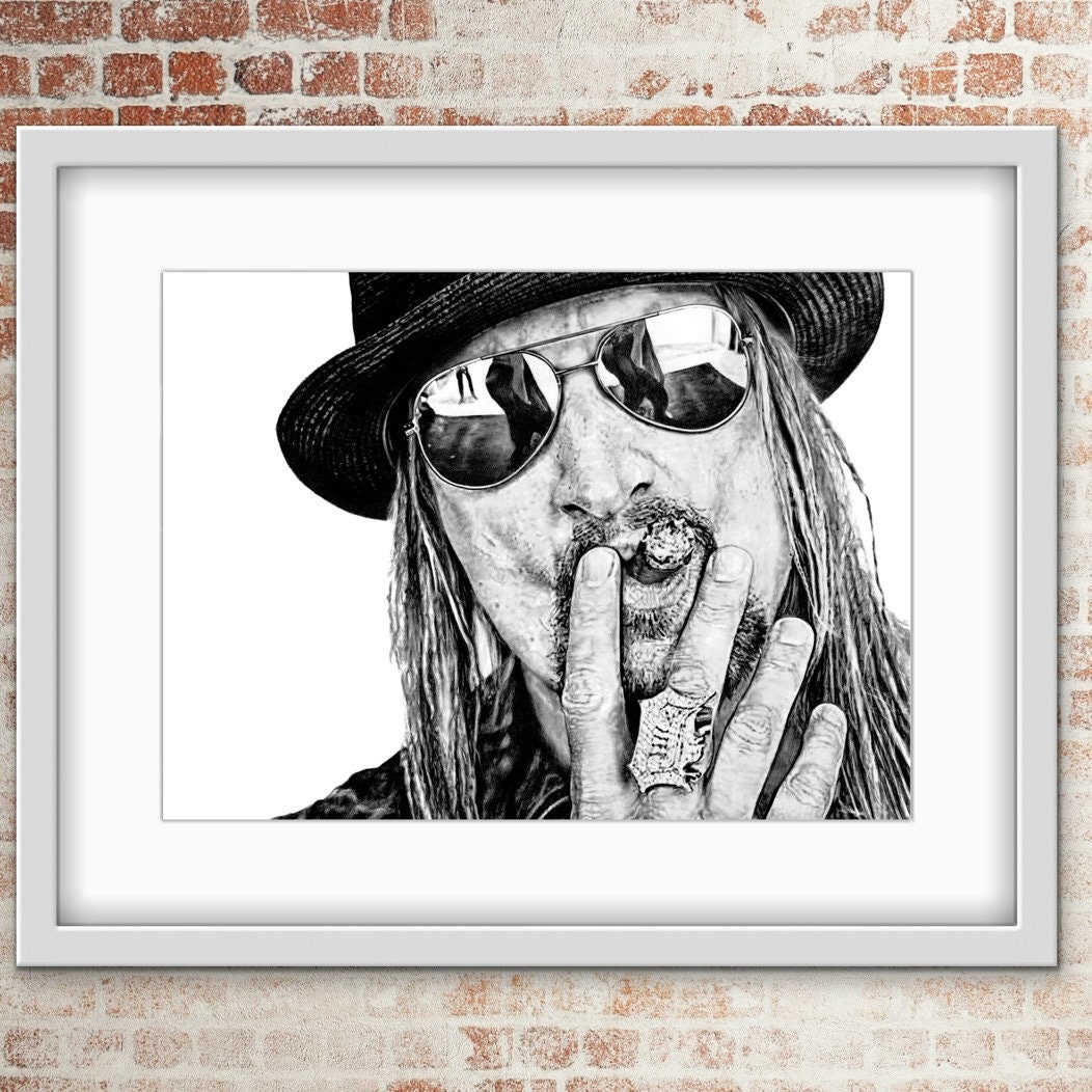 Kid Rock Drawing/ Kid Rock Art/ Giclee/limited Edition/ Music/ Rock ...