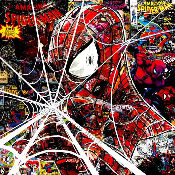 Lines Spider-man Collage By Marion Moulin Saatchi Art, 48% OFF