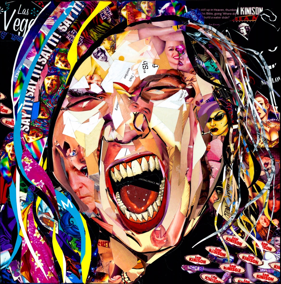 Sam Kinison Art/Sam Kinison/ Comedy Art/Stand up/ Stand up Art/ Collage ...