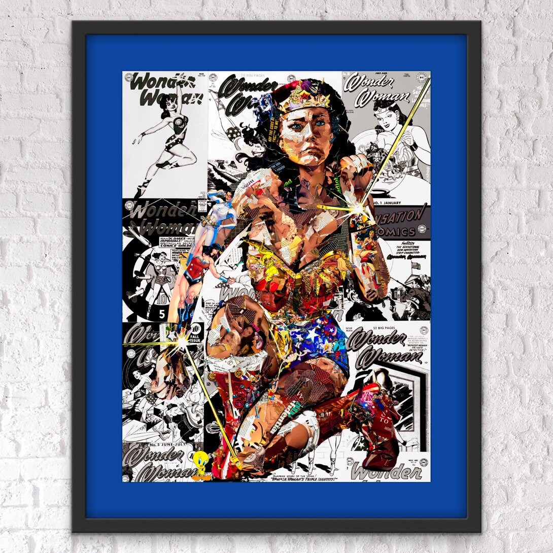 Wonder Woman Art/wonder Woman Collage/ Lynda Carter/dc Comics - Etsy