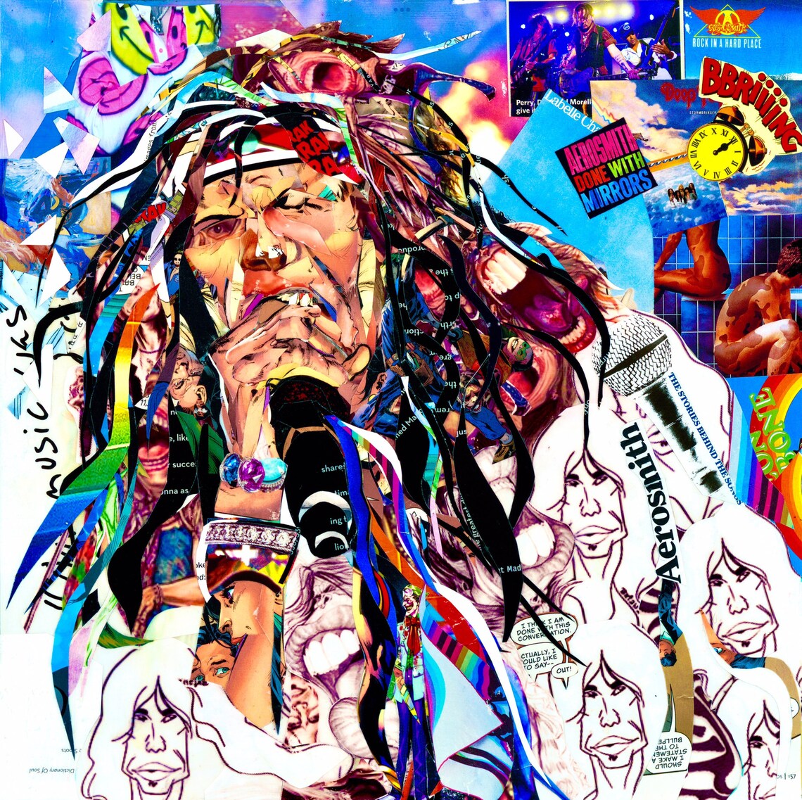 Steven Tyler Art/ Steven Tyler/ Rock Art/ Aerosmith Art/ Music/collage ...