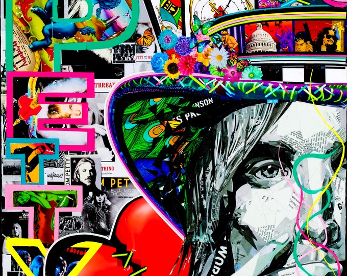 Tom Petty Art/tom Petty Artwork/tom Petty/music Art/ Petty Collage ...