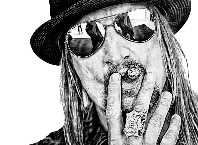 Kid Rock Drawing/ Kid Rock Art/ Giclee/limited Edition/ Music/ Rock ...