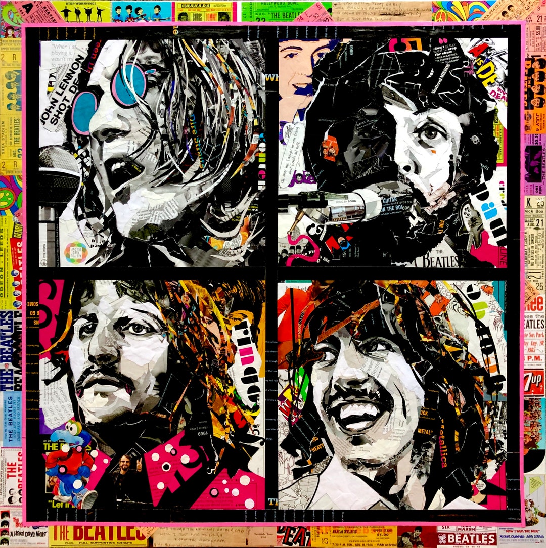 Beatles Inspired Artwork/let It Be/beatles Art/collage Art/rock Artwork ...