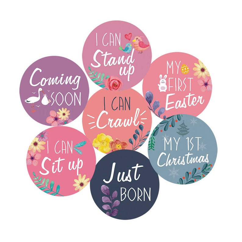 Baby Milestone Stickers, Baby 'firsts' 12 Different Stickers Suitable ...