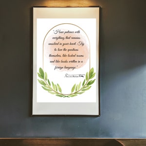 Trendy Printable Rainer Maria Rilke Quote From Letters to a Young Poet ...