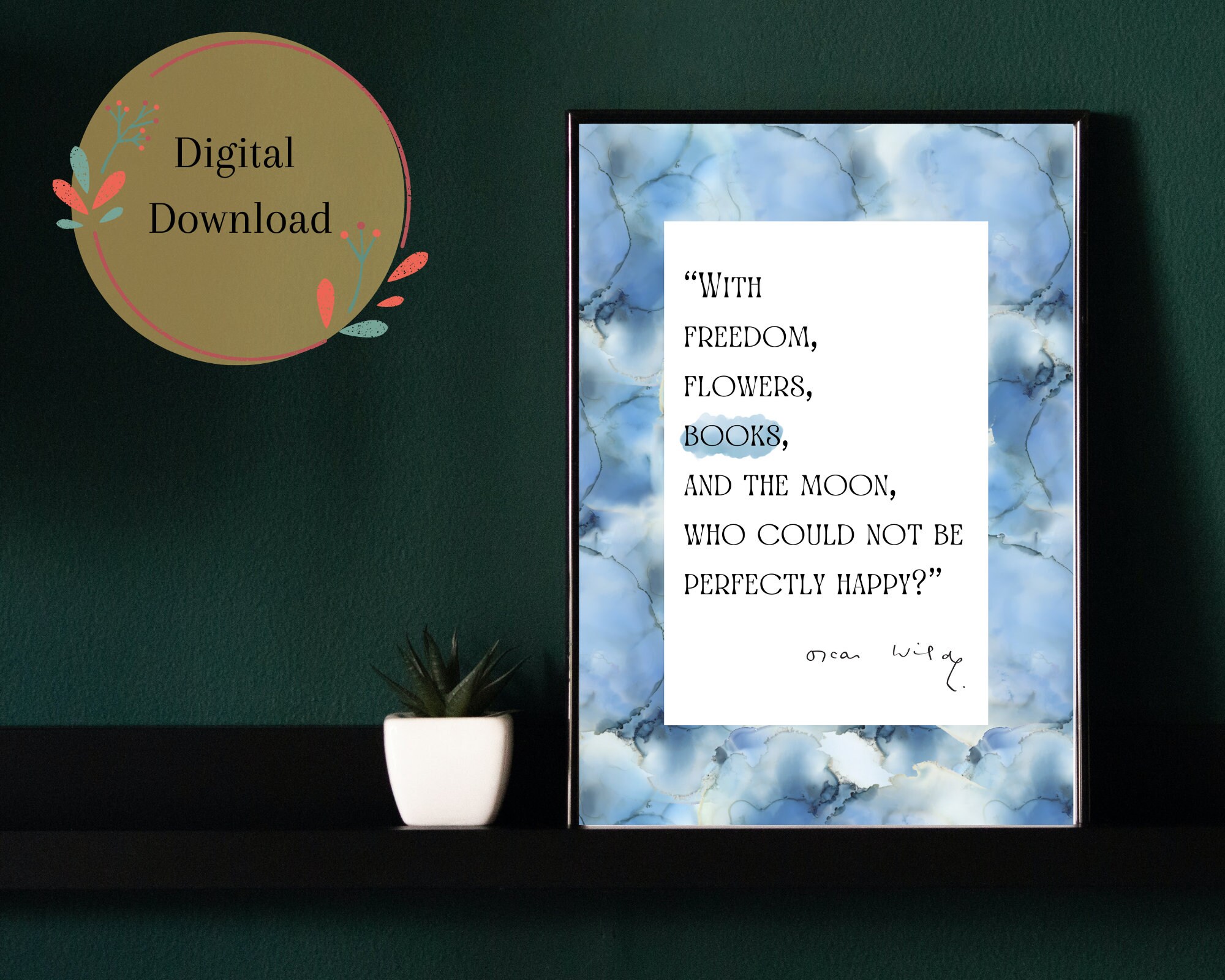 Digital Oscar Wilde Quote Poster Quote Print Trendy Prints - Etsy