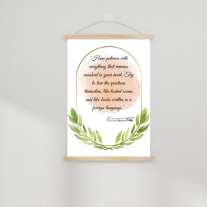 Trendy Printable Rainer Maria Rilke Quote From Letters to a Young Poet ...