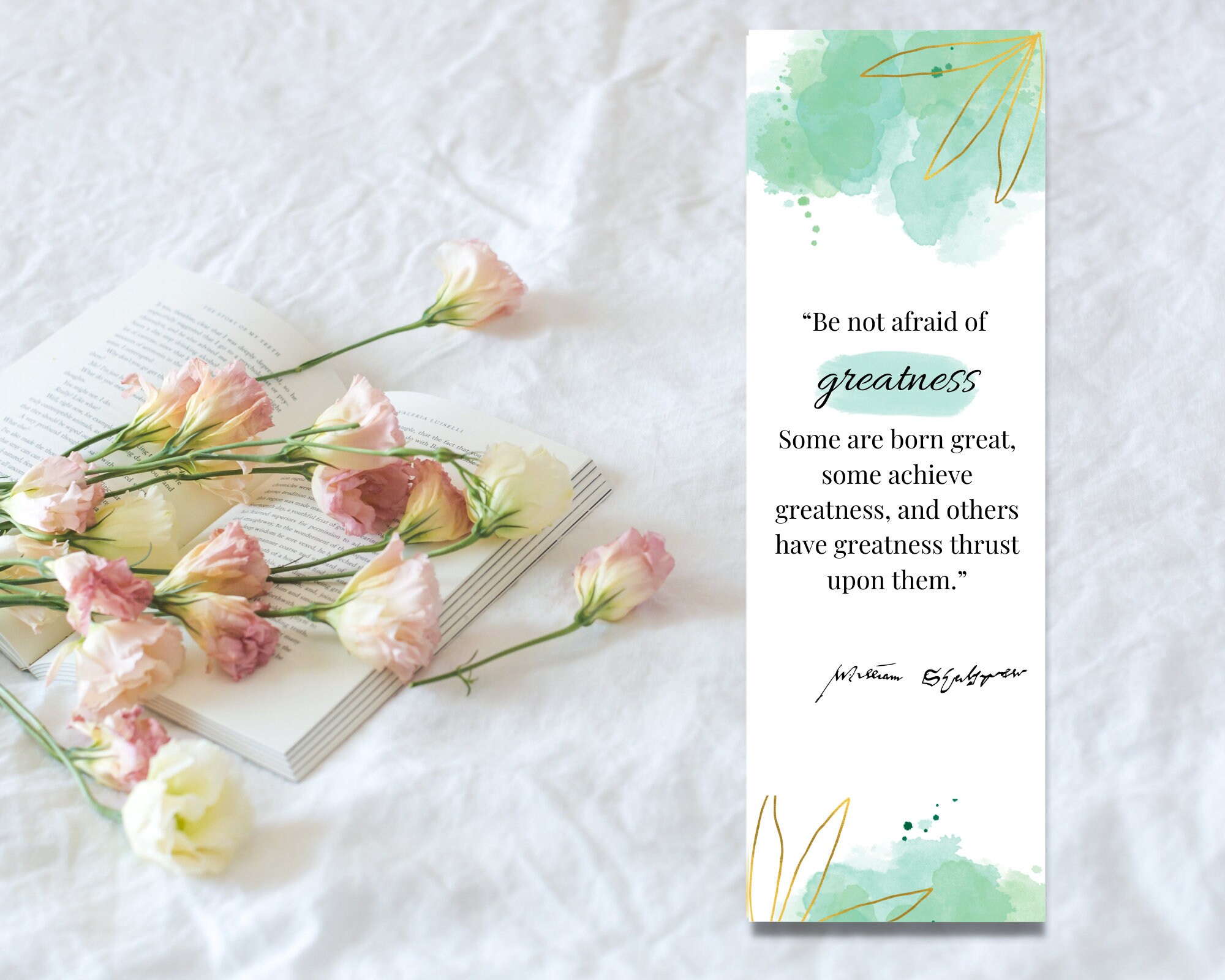 William Shakespeare Quotes Printable Literature Bookmarks ,set of 4 ...