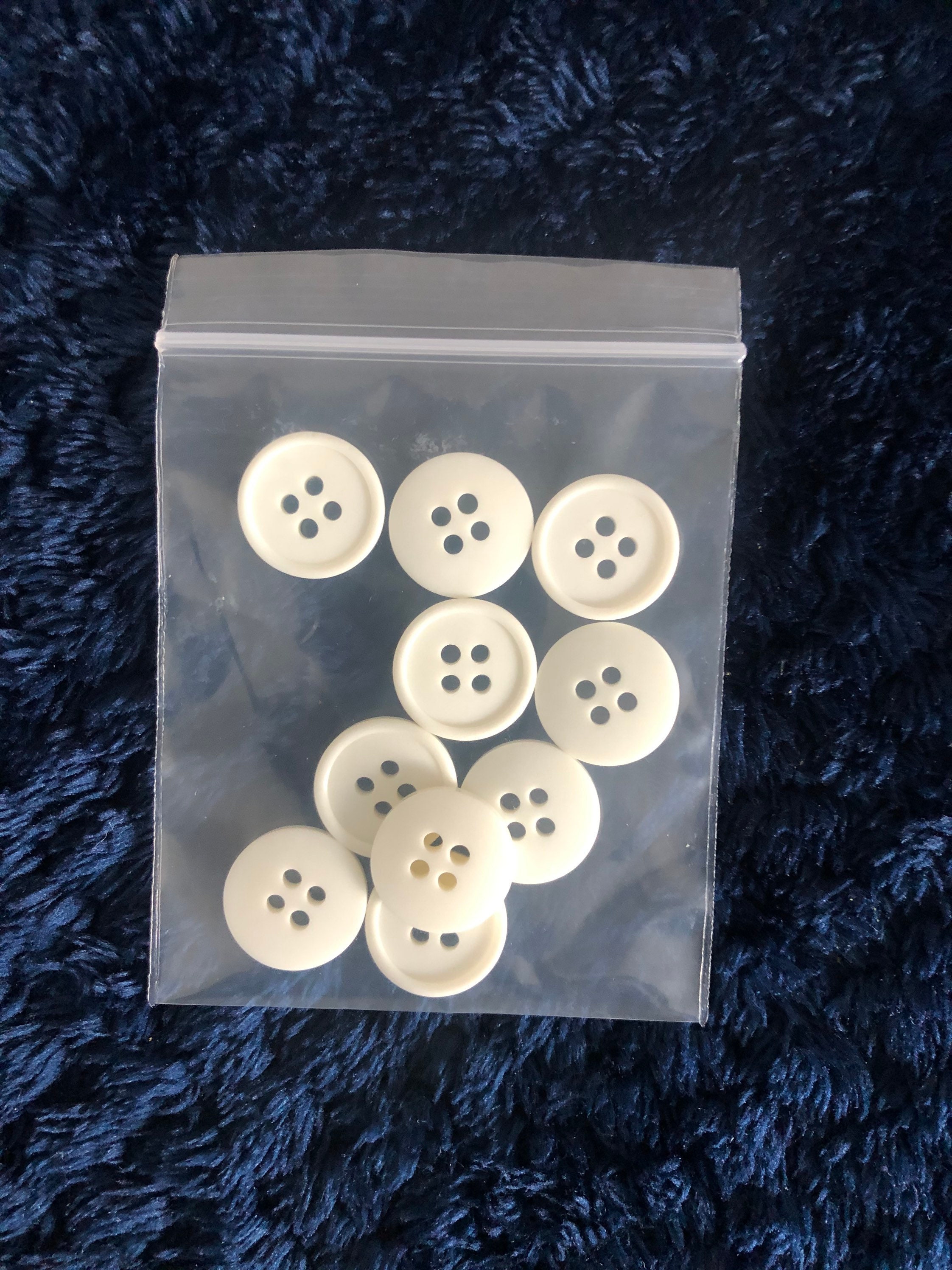 Circular white buttons with four holes x 10 | Etsy