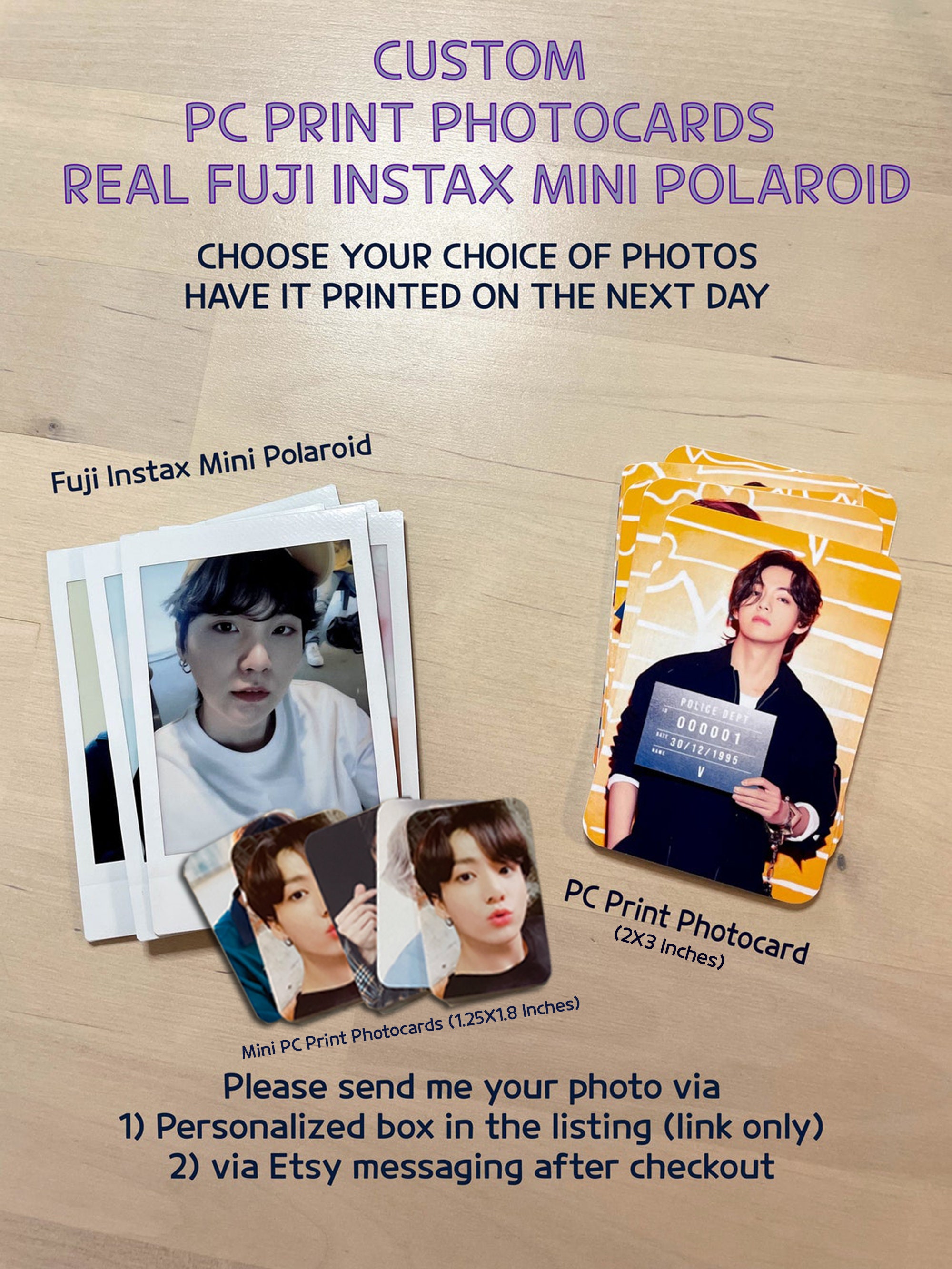Custom Real Mini Instax or Photocards of Your Choice BTS | Etsy