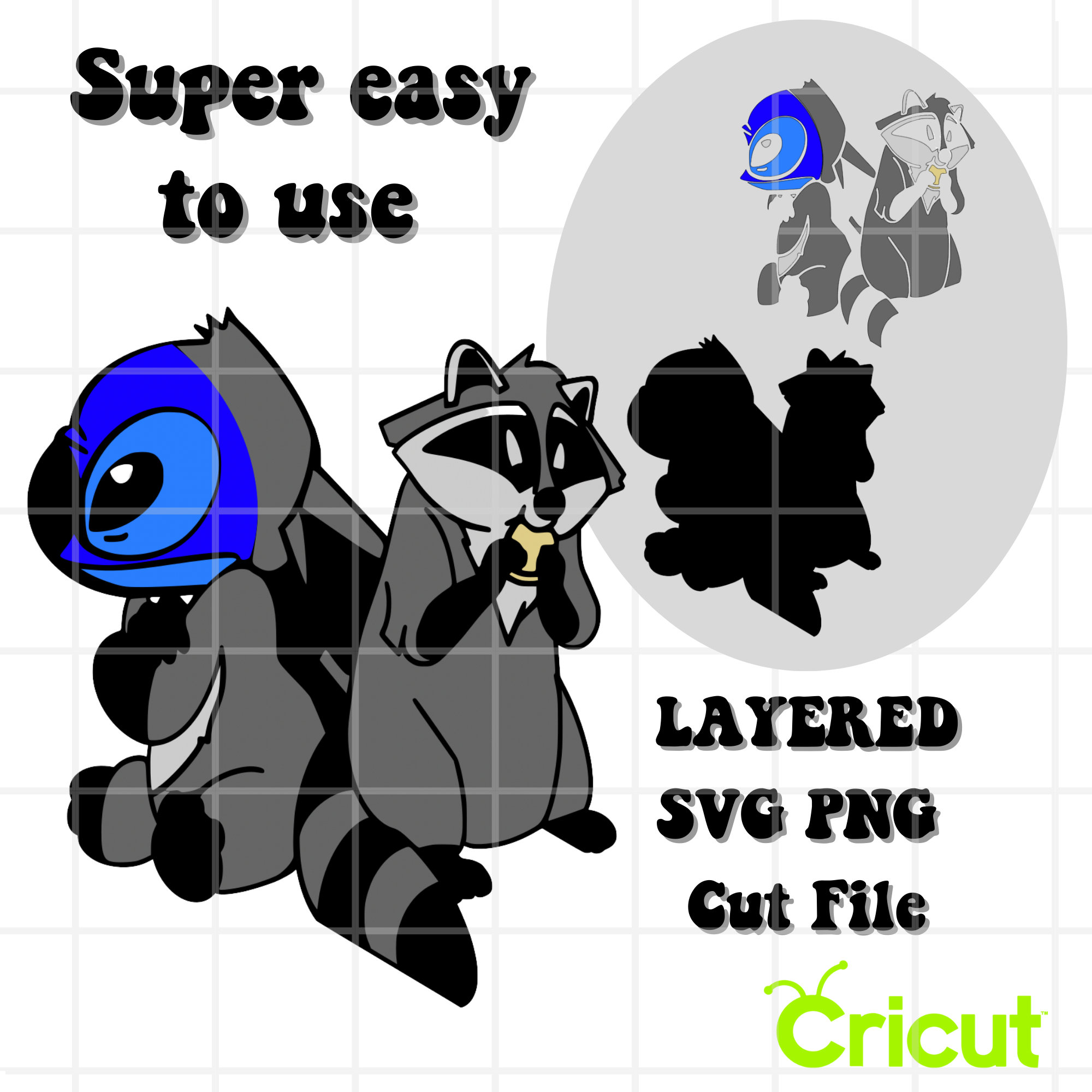 LAYERED Stitch & Meeko SVG PNG Cut File | Svg Digital Cut File, Stitch ...