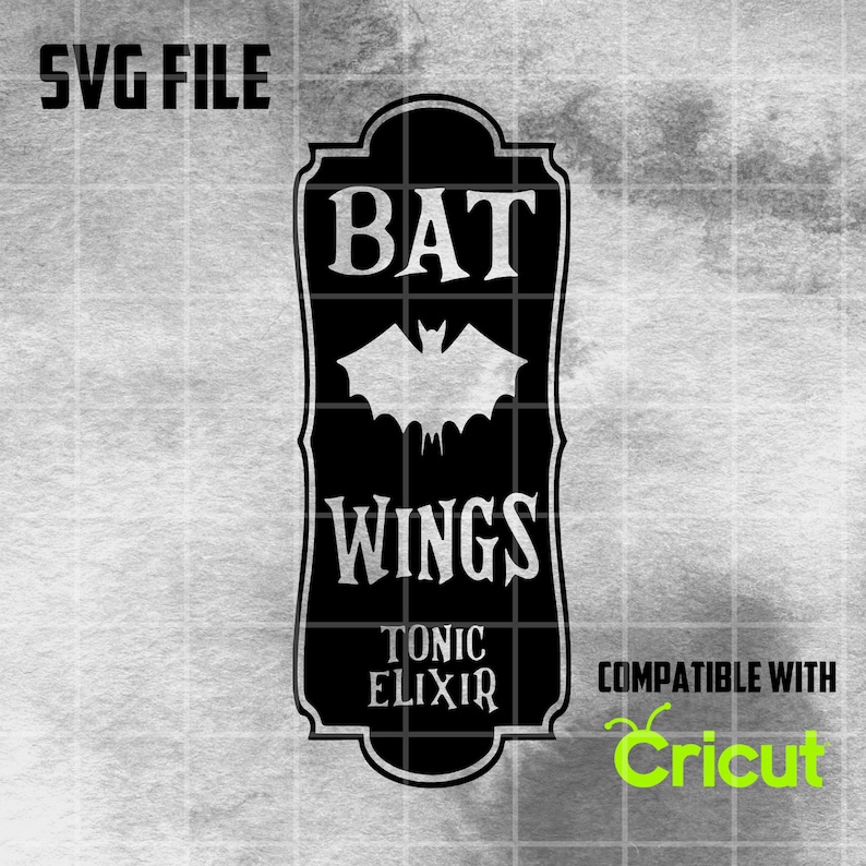 Bat Wings Halloween Potion Label SVG Cut File Digital - Etsy
