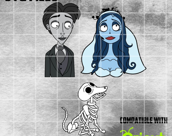 Corpse Bride Scraps SVG, Corpse Bride Dog Skeleton, Corpse Bride ...
