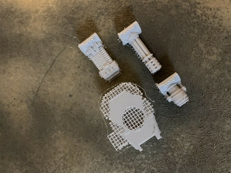 3D Printed Tank Turret With Multiple Cannons Scatter Terrain Scenery ...