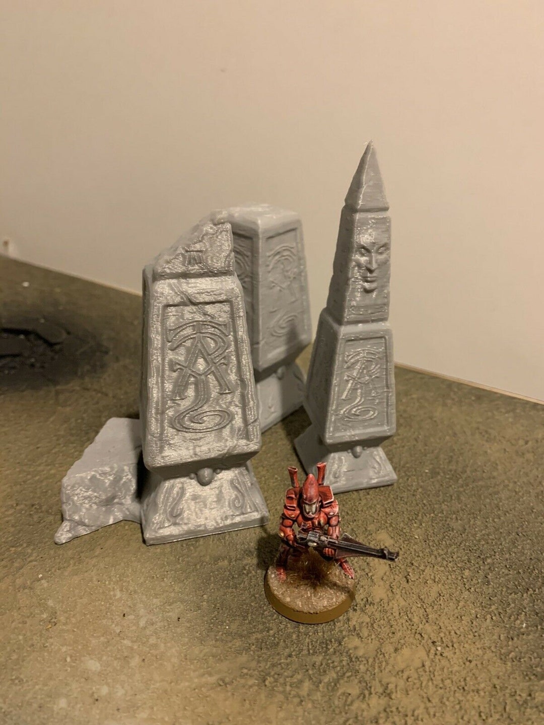 3DPrinted Totem & Pillar Set Scenery Scatter Terrain für 28mm Miniatur ...