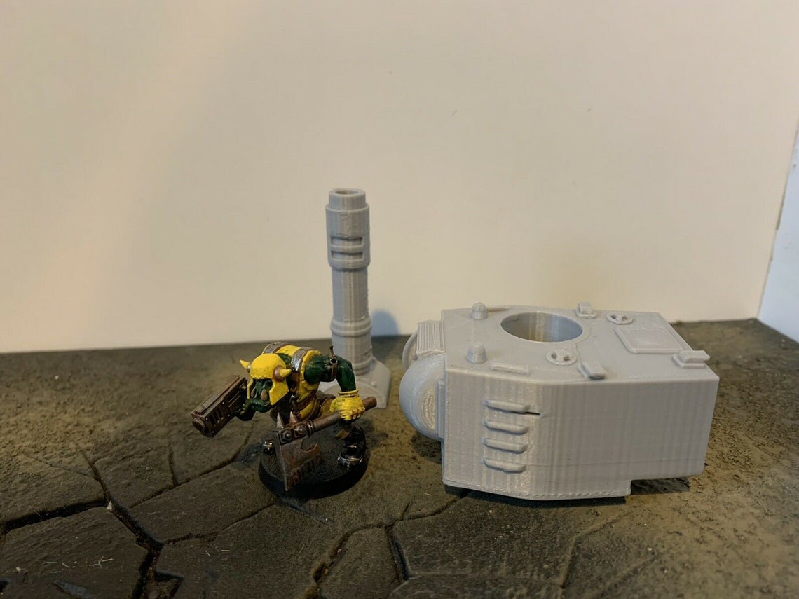 3D Printed Turret and Cannon for 28mm Wargames Scenery Scatter Terrain ...