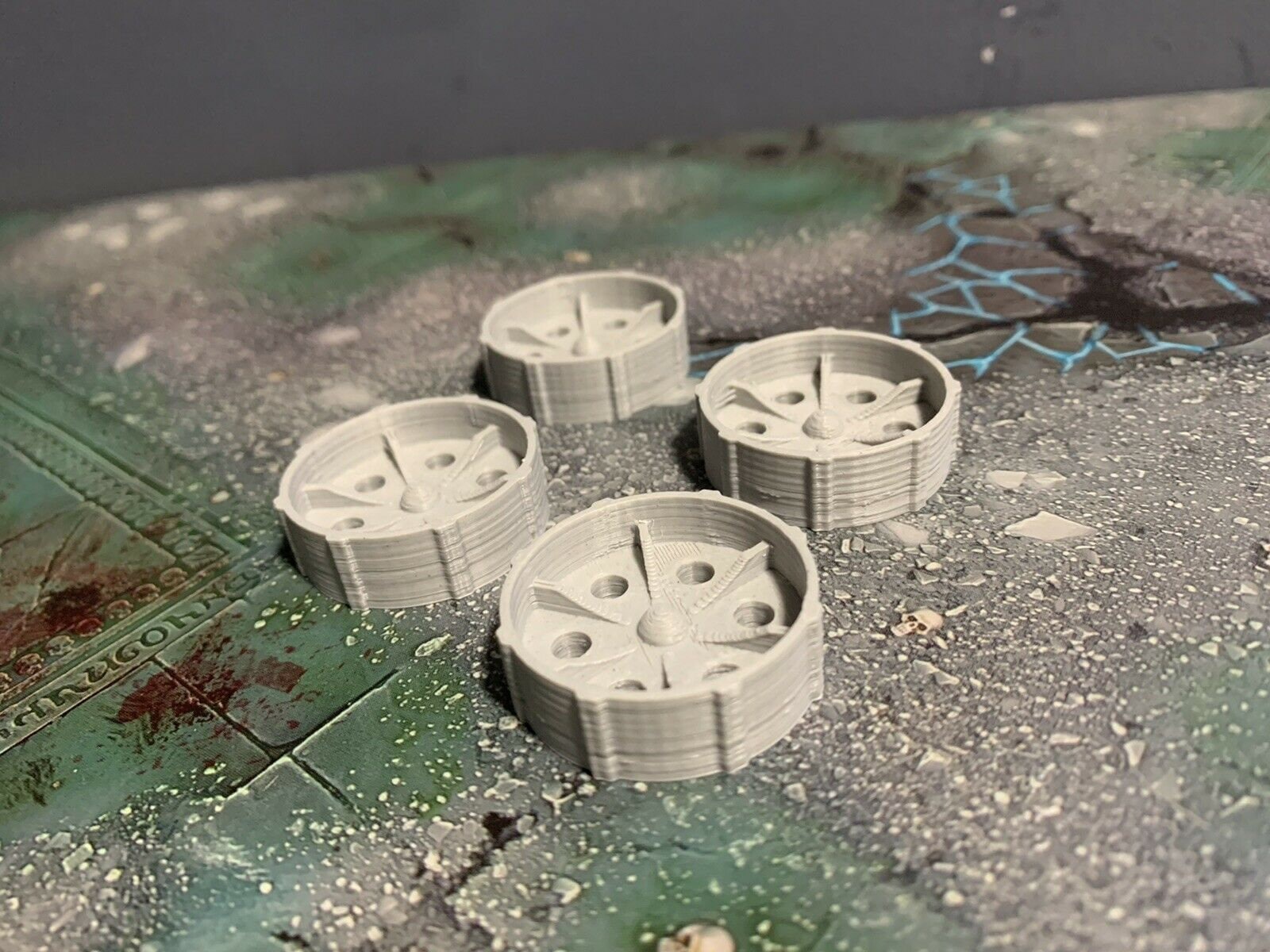 3D Printed 30mm Wheels X4 Scenery Scatter Terrain for 28mm Miniature ...