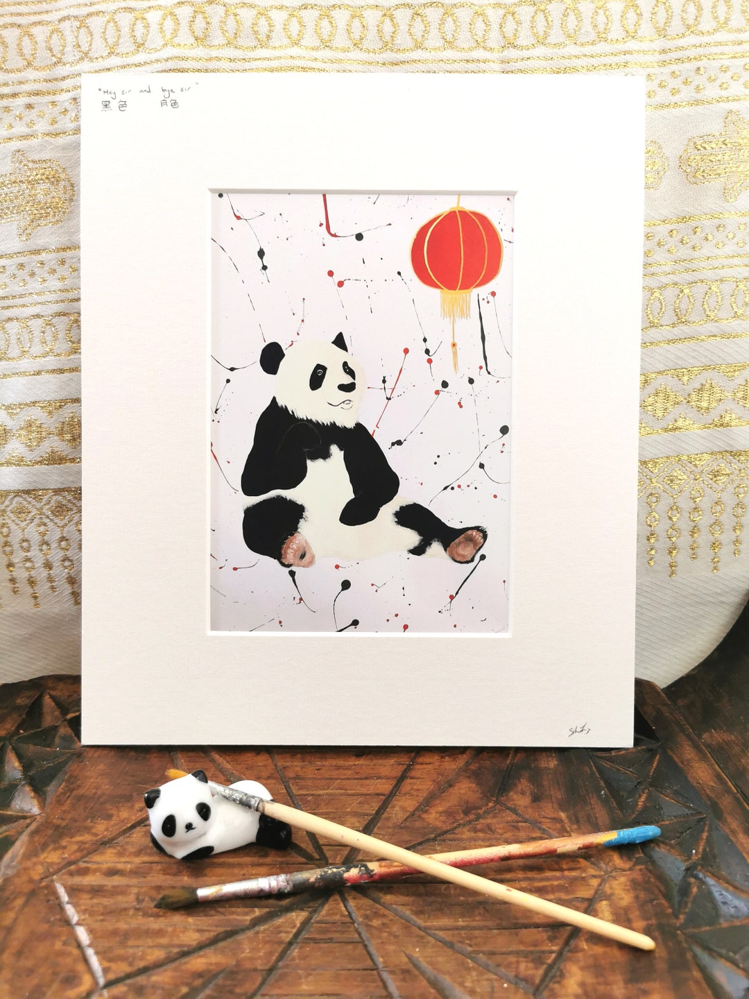 Hey Sir & Bye Sir - 'splatter' Style Wall Art of a Panda and His ...