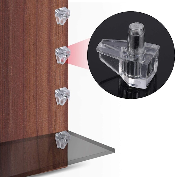 Kitchen Cabinet Shelf Clips Plastic 30Pcs Shelf Support Pegs Locking