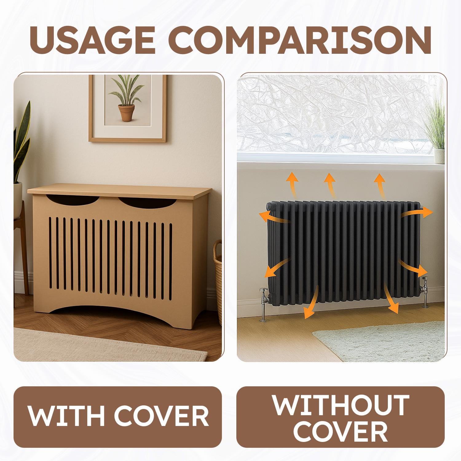 Custom Unfinished Radiator Cover Cabinet – High Quality MDF, 10” Depth ...