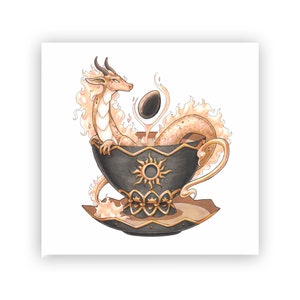 Series 3 Teacup Dragon Prints | 8x8 Dragon Art | Fantasy Illustration ...