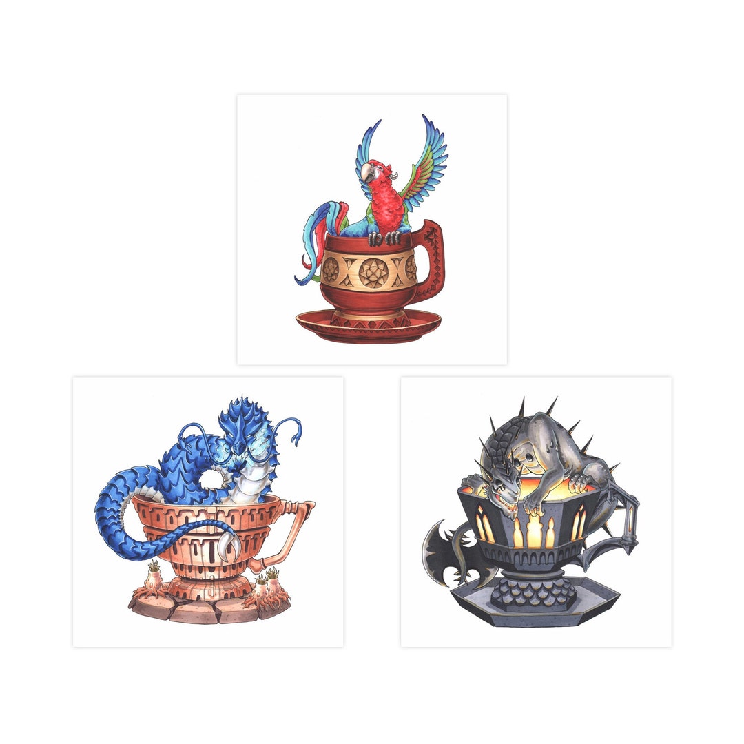 Original Teacup Dragons Series 6 | 8x8 Dragon Art | Original Artwork ...