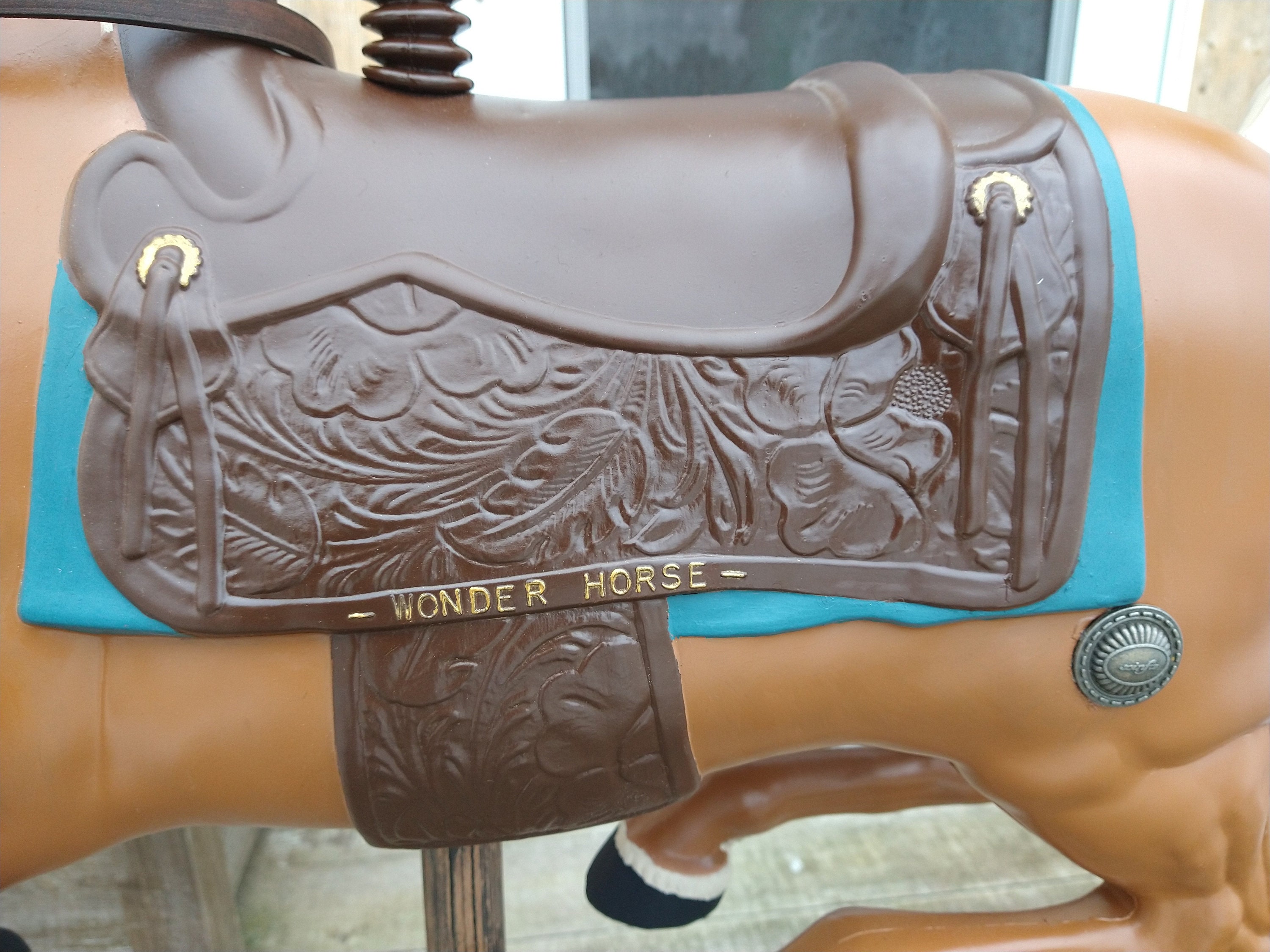 Vintage 'wonder Horse' Full Size Carousel Horse Retired Child's Bouncy ...