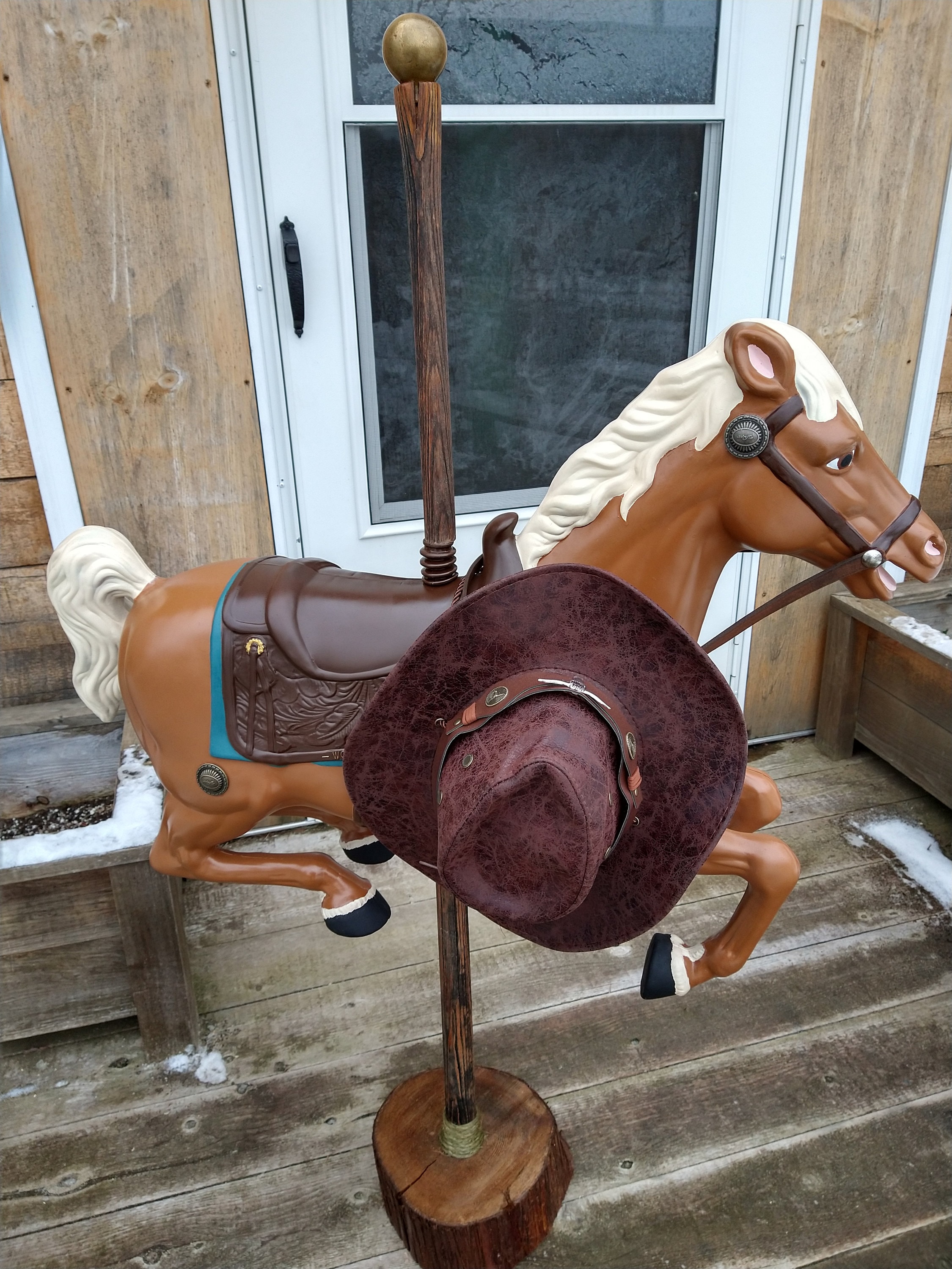 Vintage 'wonder Horse' Full Size Carousel Horse Retired Child's Bouncy ...