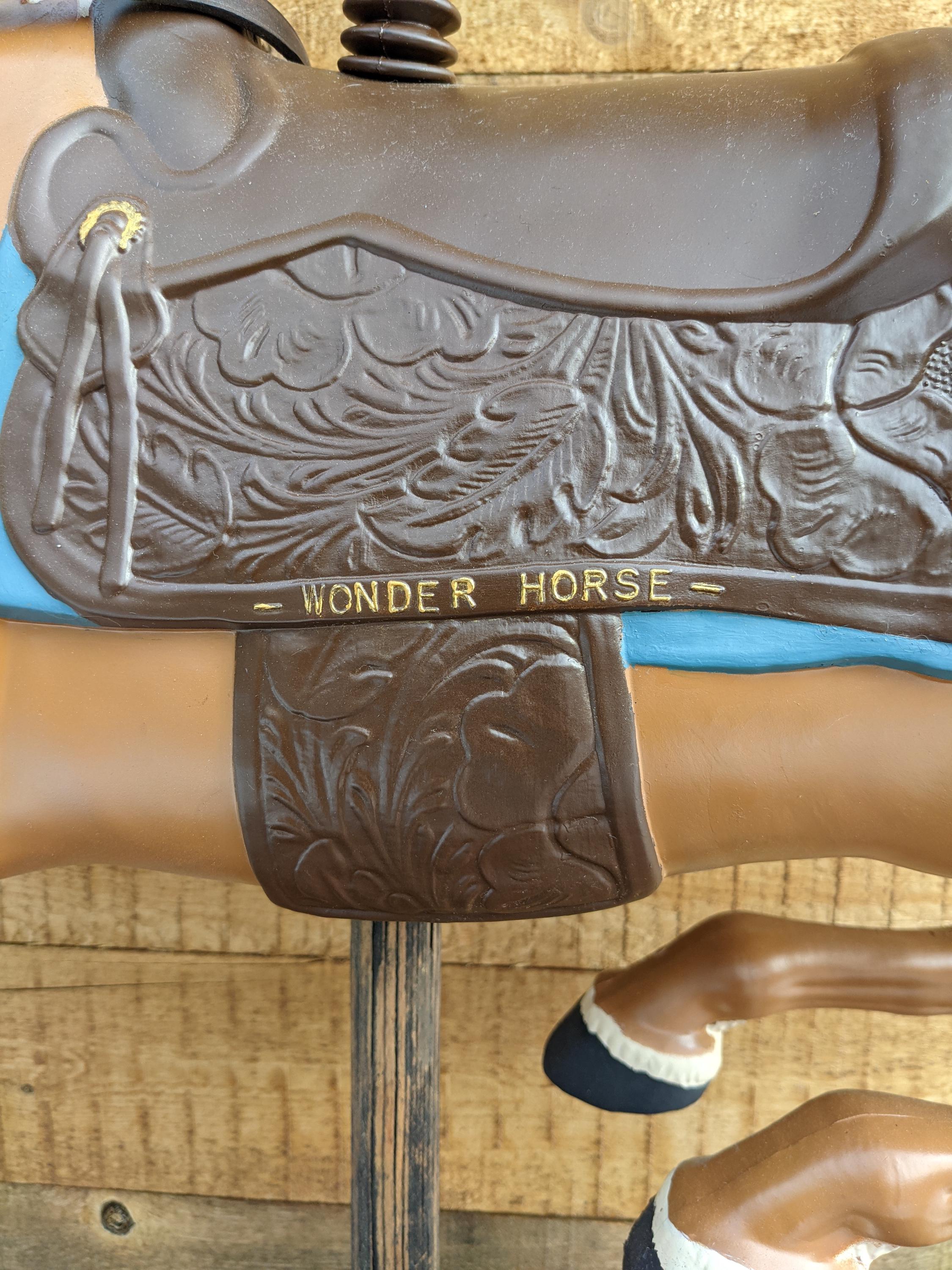 Vintage 'wonder Horse' Full Size Carousel Horse Retired Child's Bouncy ...