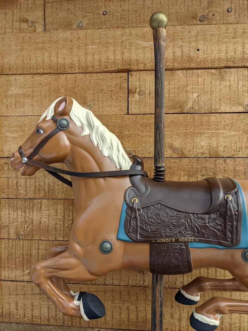 Vintage 'wonder Horse' Full Size Carousel Horse Retired Child's Bouncy ...
