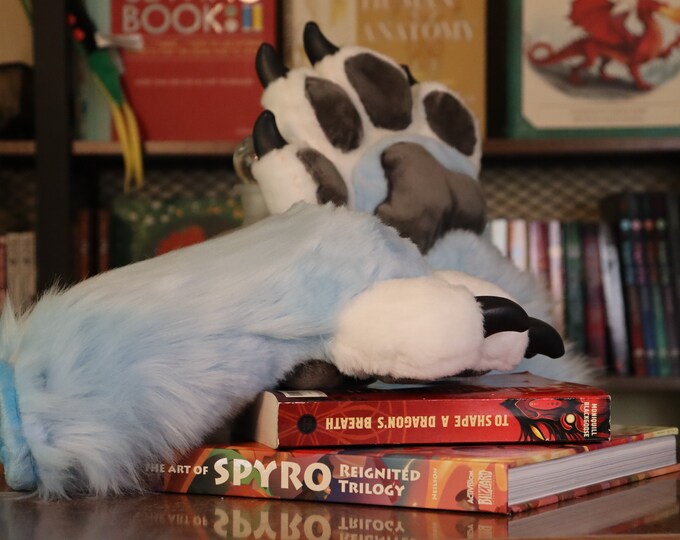 Light Blue Fursuit Paws With Conductive Claws - Etsy