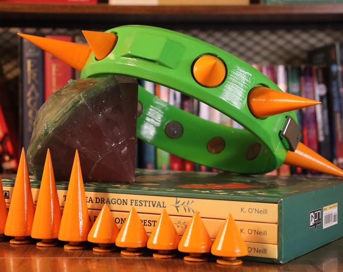 Animal Jam Inspired Green and Orange Spiked Fursuit Collar With ...