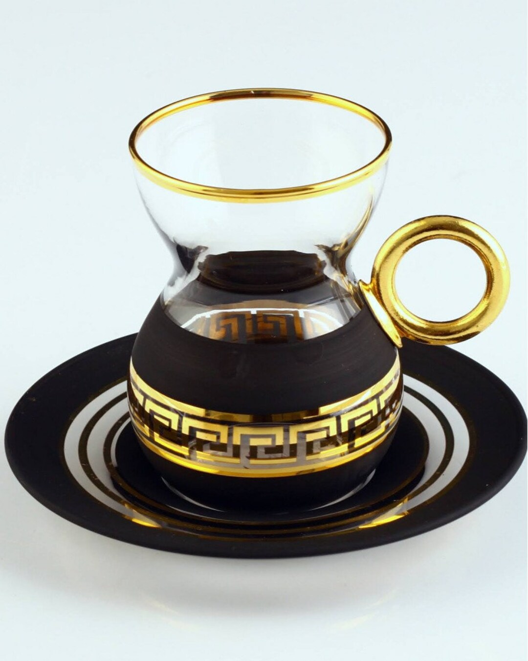 Antique Black & Gold Tea Set With Handle - Etsy