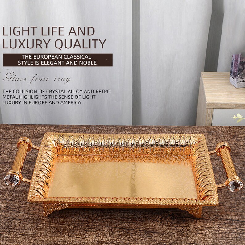Large Gold Serving Tray - Etsy