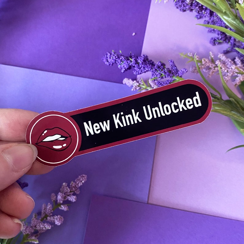 New Kink Unlocked Sticker | New Kink Sticker | Lip Bite Sticker - Etsy