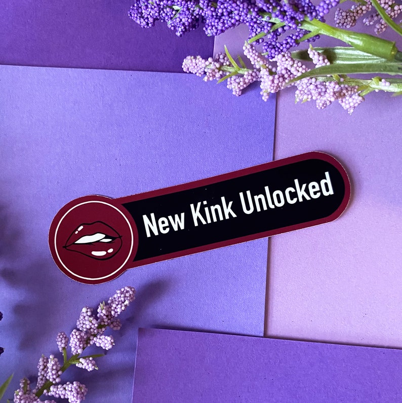New Kink Unlocked Sticker New Kink Sticker Lip Bite Etsy 