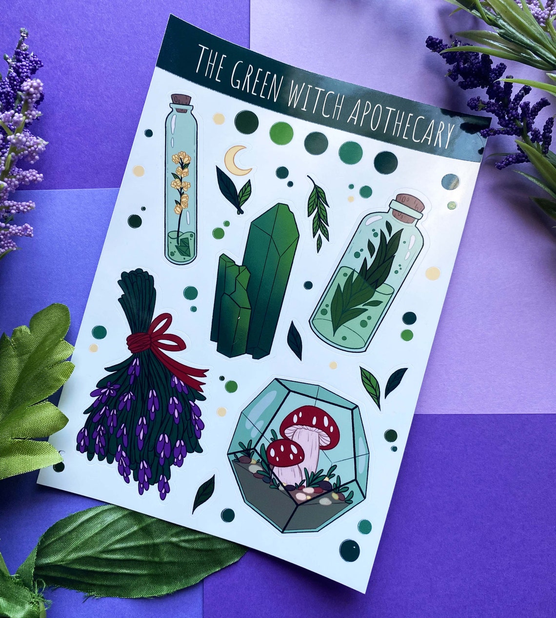 The Green Witch Apothecary Sticker Sheet | Green Witch Sticker Sheet ...