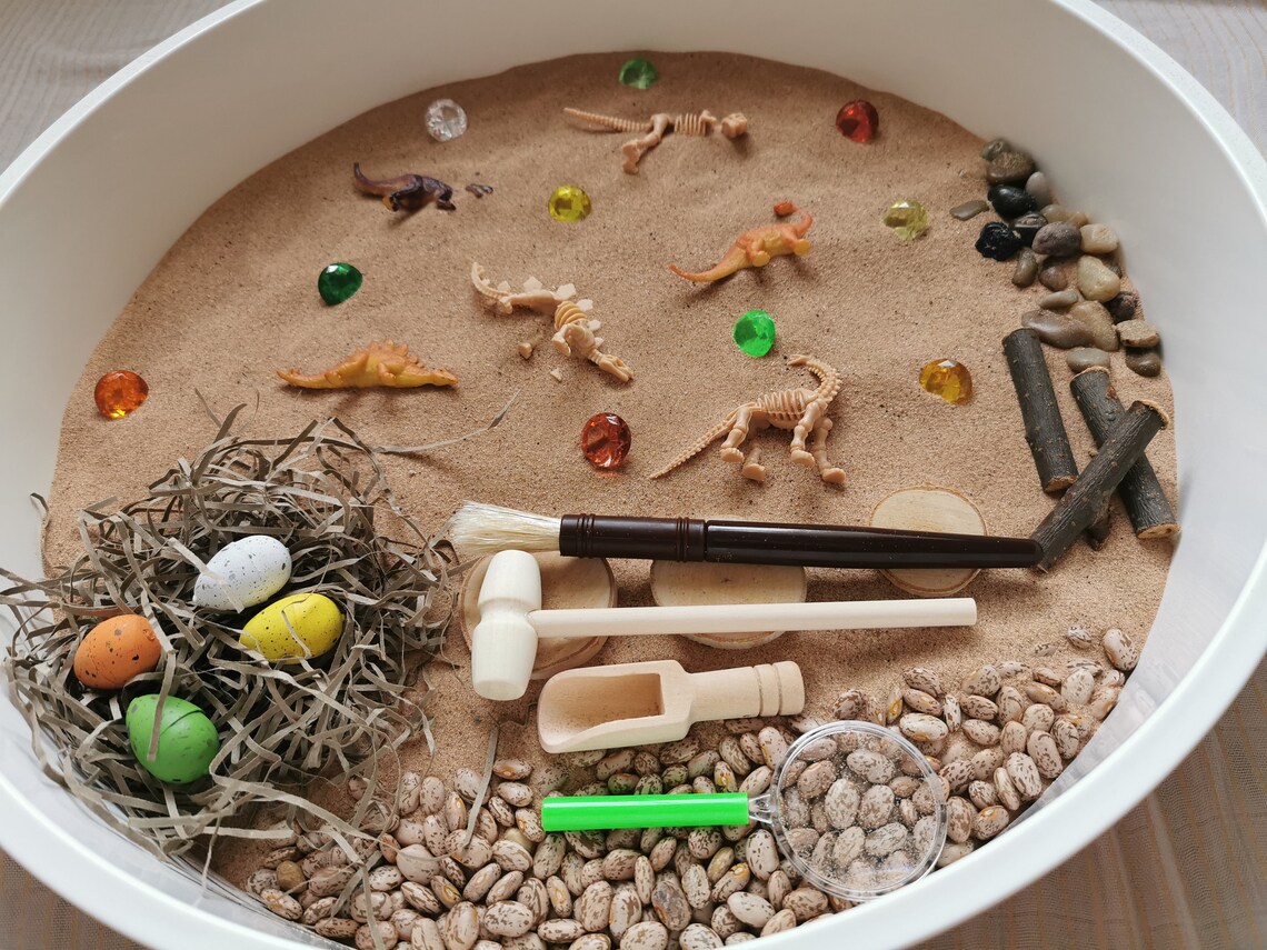 Deluxe Dinosaur Dig Sensory Play Tray Kit | Etsy