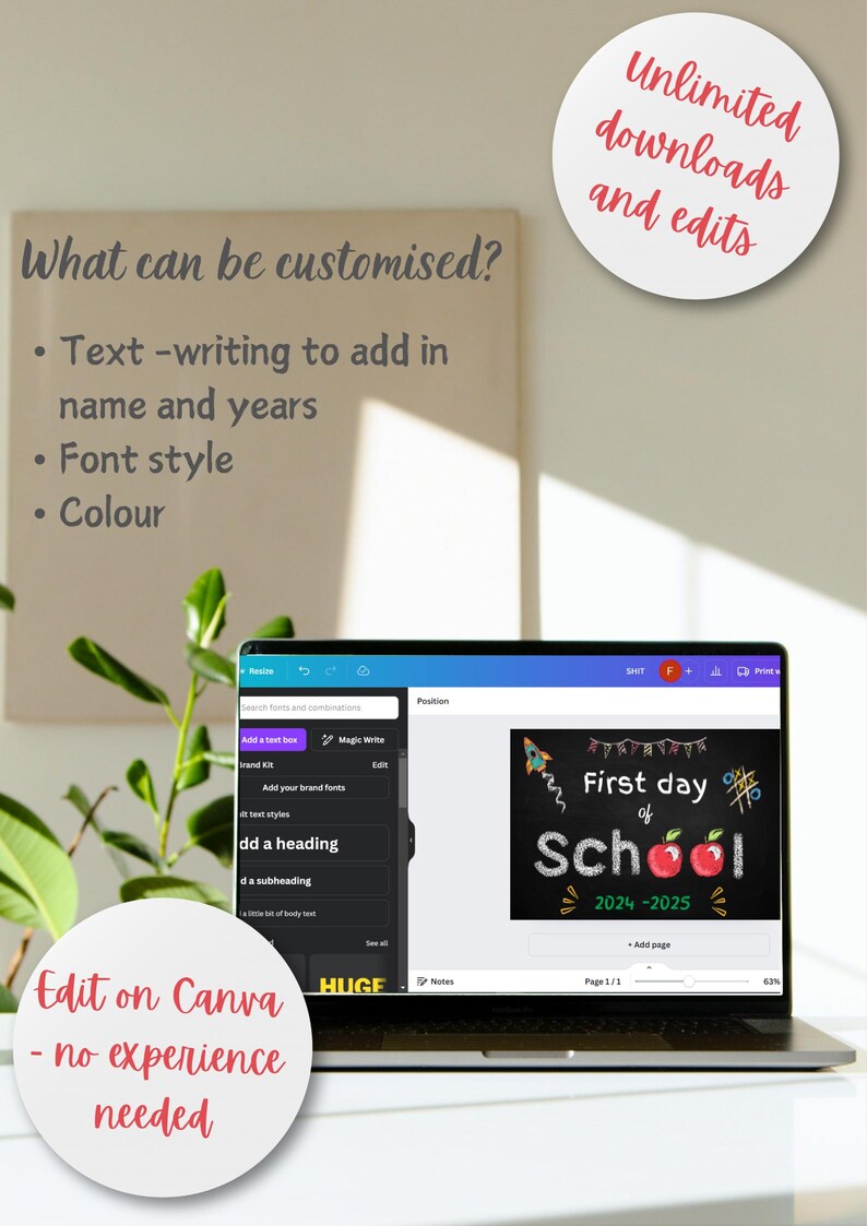 Editable First Day of School Poster - Etsy