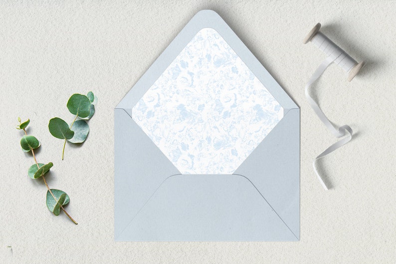 Printable Light Blue Floral Envelope Liner A9 A7 A7.5 A6 - Etsy UK