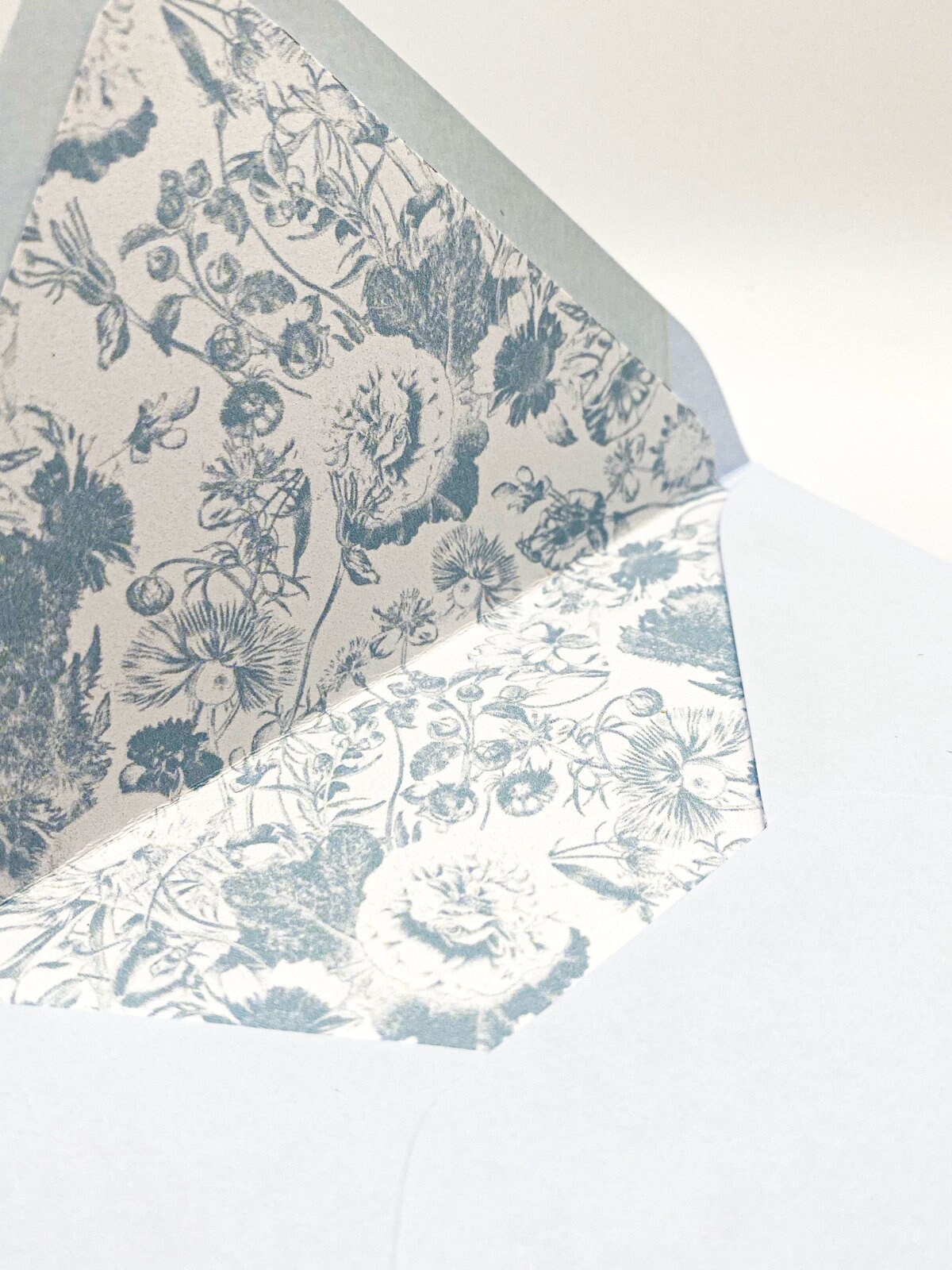 Printable Blue Floral Envelope Liner, A9, A7, A7.5, A6, 6.5x6.5, A2, A1 ...