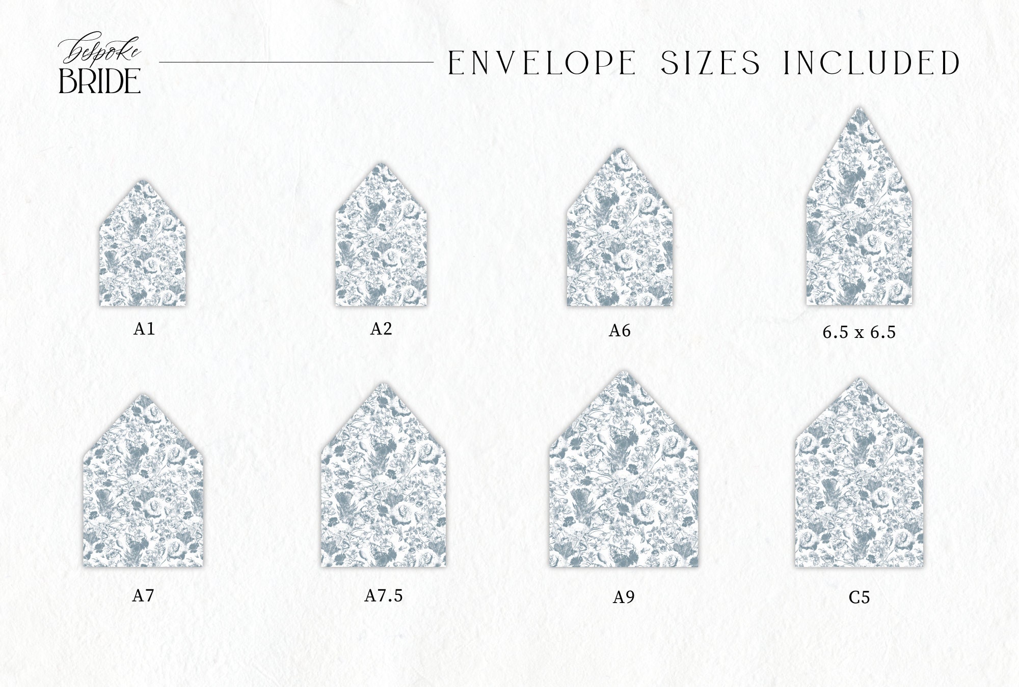 Printable Blue Floral Envelope Liner A9 A7 A7.5 A6 - Etsy