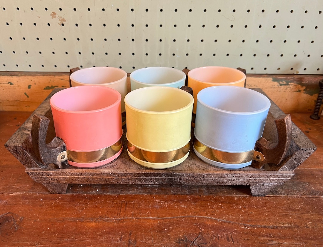 Vintage Siesta Ware Pastel Mugs With Tray 1960's - Etsy