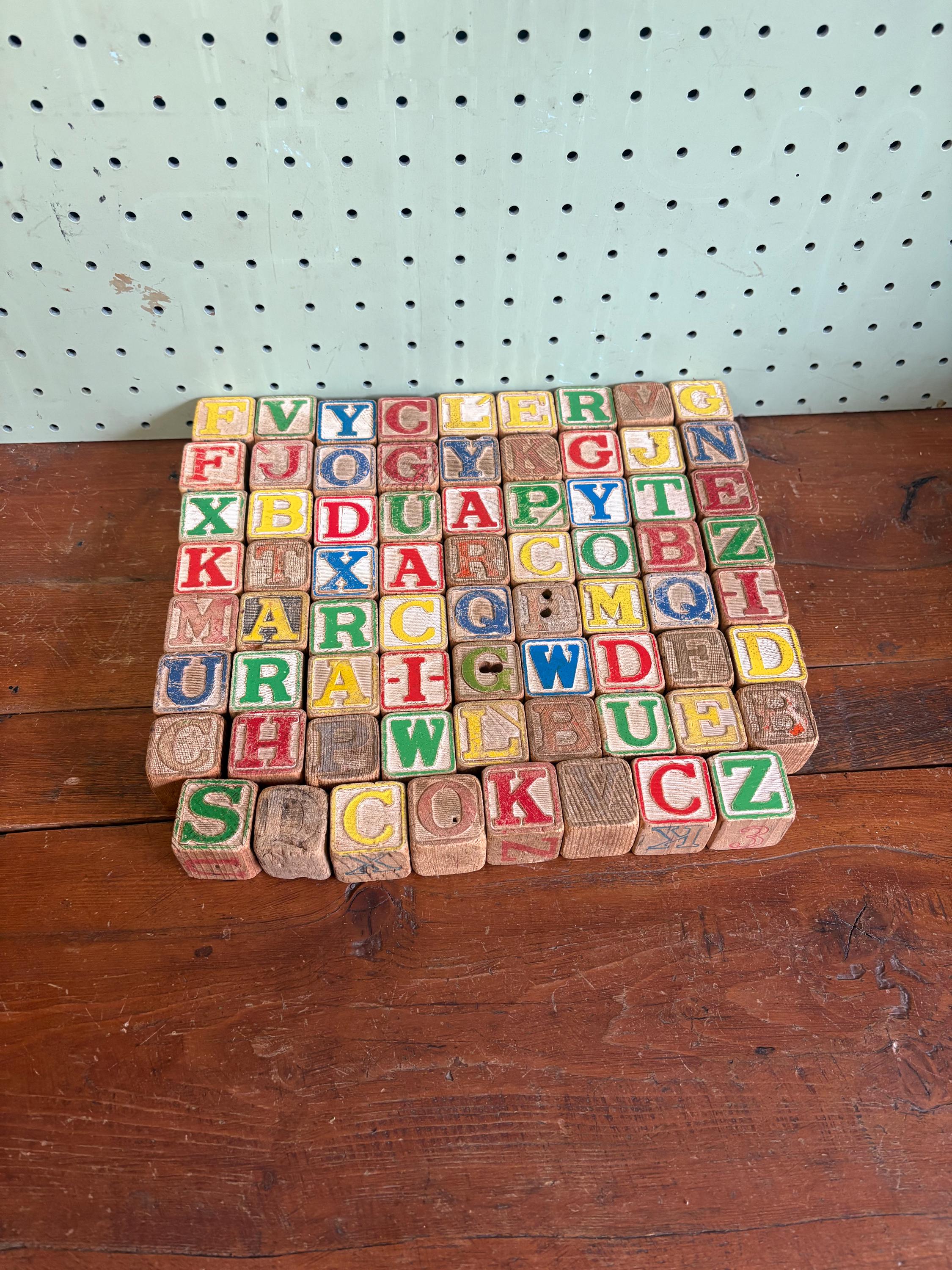 Vintage Wood Blocks: Letters and Numbers Different Colors - Etsy