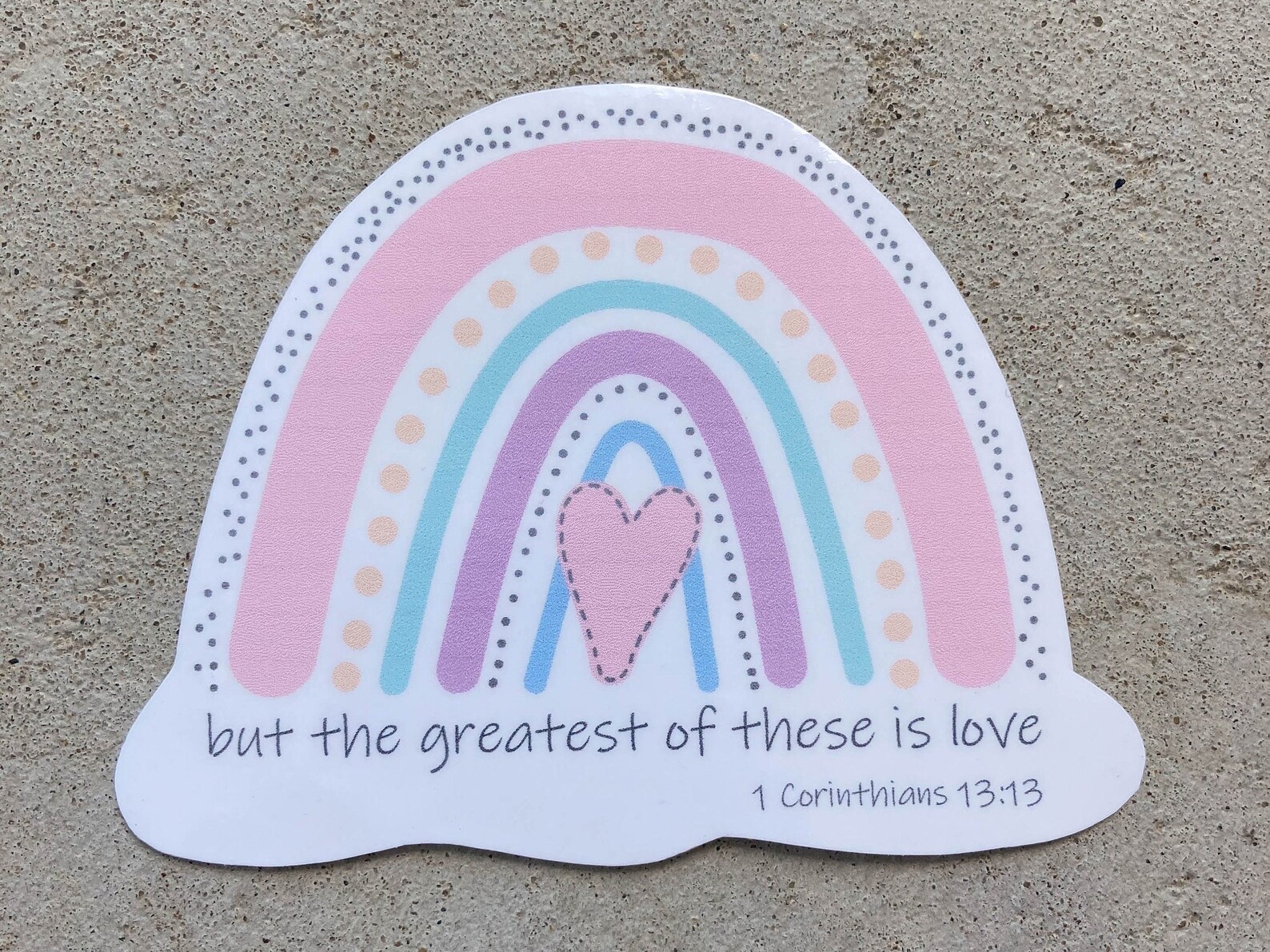 Pastel Rainbow Sticker Bible Verse Sticker 1 Corinthians - Etsy UK