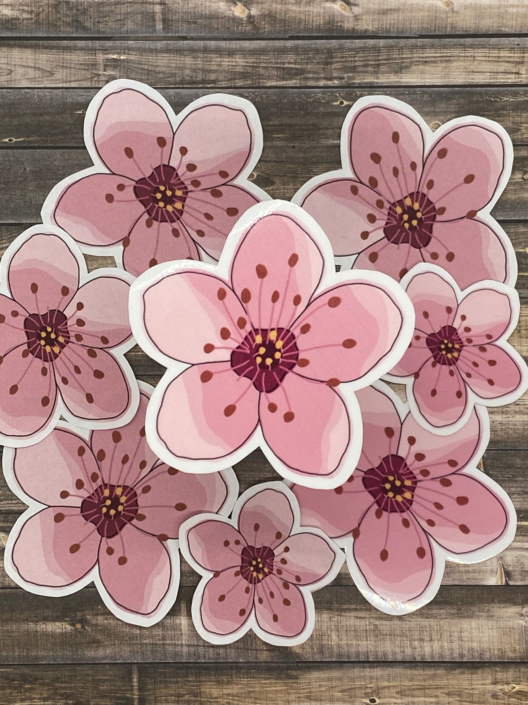 Cherry Blossom Sticker, Flower Sticker, Waterproof Sticker, Water ...